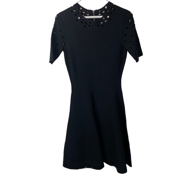 Milly | Dresses | Milly Womens Size S Black Knit Midi Dress Short ...